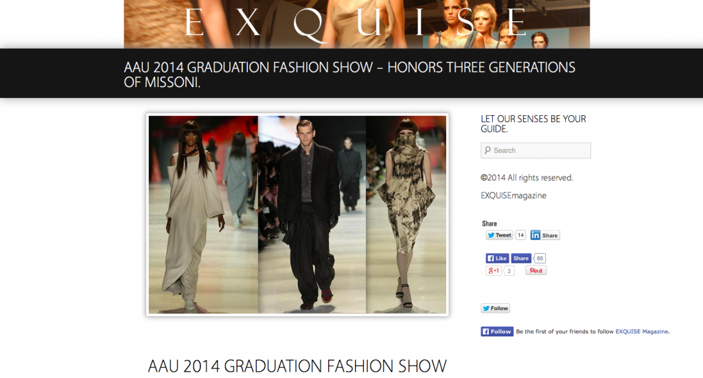 AAU’s 2014 Fashion Show: Missoni, Jon Reyman Hair – Spoke & Weal